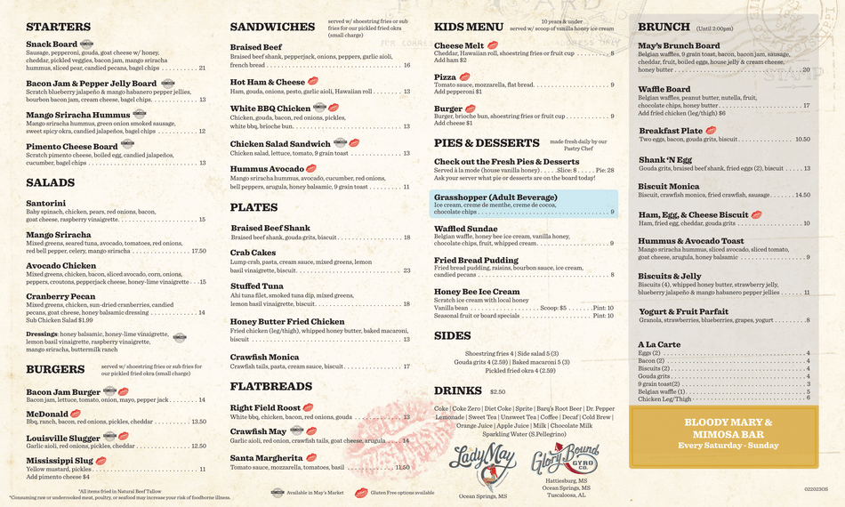 Menu – The Lady May